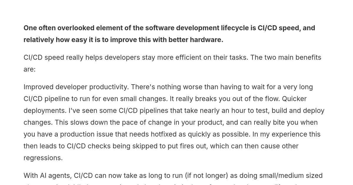 How I make CI/CD (much) faster and cheaper - Martin Alderson