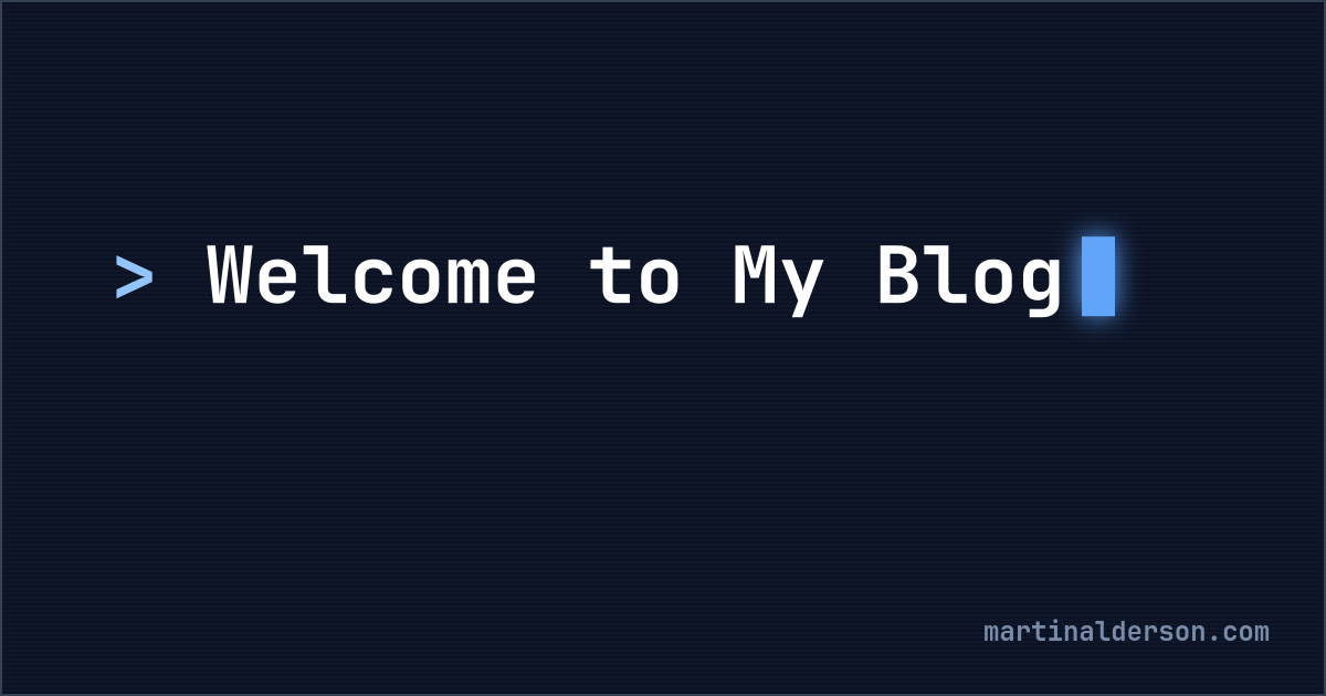 Welcome to My Blog - Martin Alderson